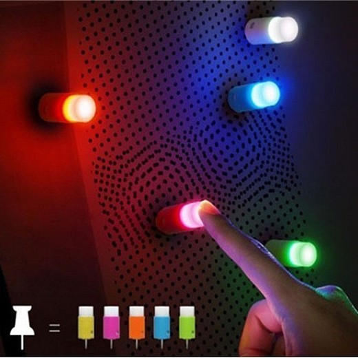 Купить Самые маленькие LED светильники - 5 шт разного цвета | Мелеон