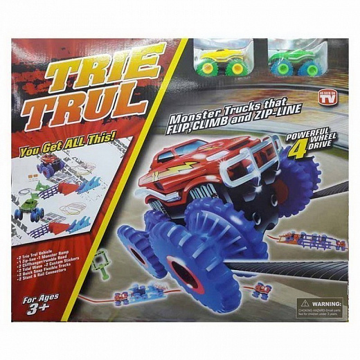 Канатный трек Монстр-трак с двумя машинками Trie Trul