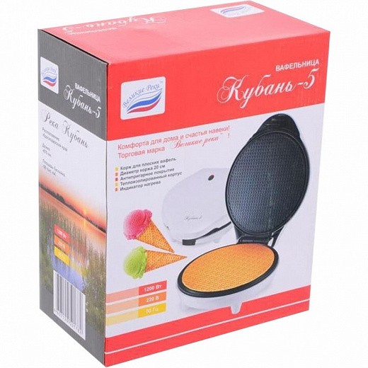 Купить Вафельница Великие Реки Кубань-5, 1200Вт, 1 корж, инд. нагрева ...